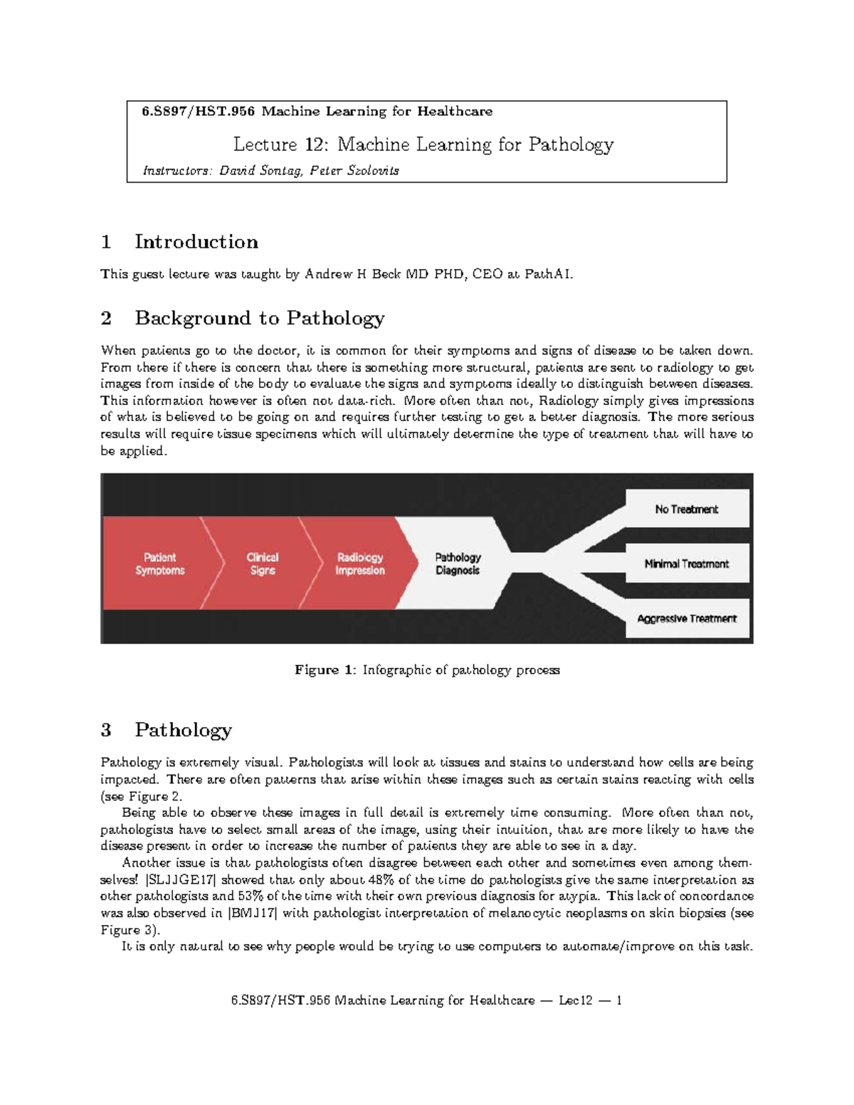 Machine Learning for Pathology - 3 6.S897/HST Machine Learning for ...