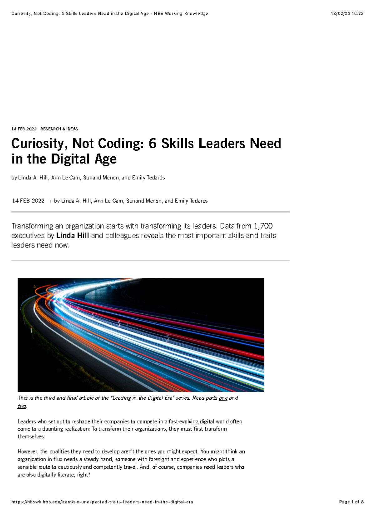 Curiosity, Not Coding 6 Skills Leaders Need in the Digital Age - HBS ...