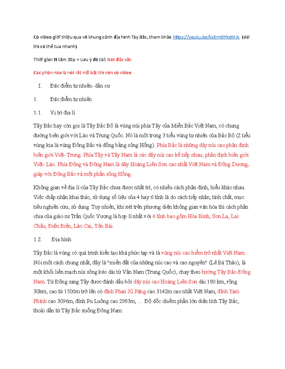 Nhóm 5 Nét đặc sắc không gian vh Tây Bắc - Có video gi i thi u qua vềề khung c nh đ a hình Tây ...