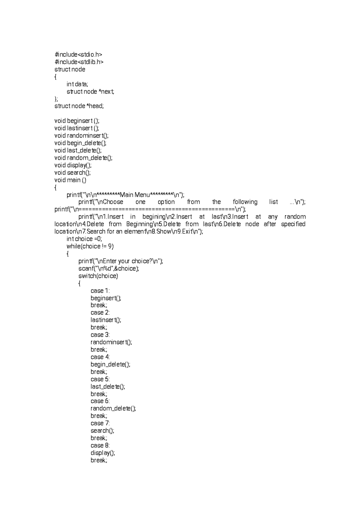 Linked Listt Include Include Struct Node Int Data Struct Node 3489