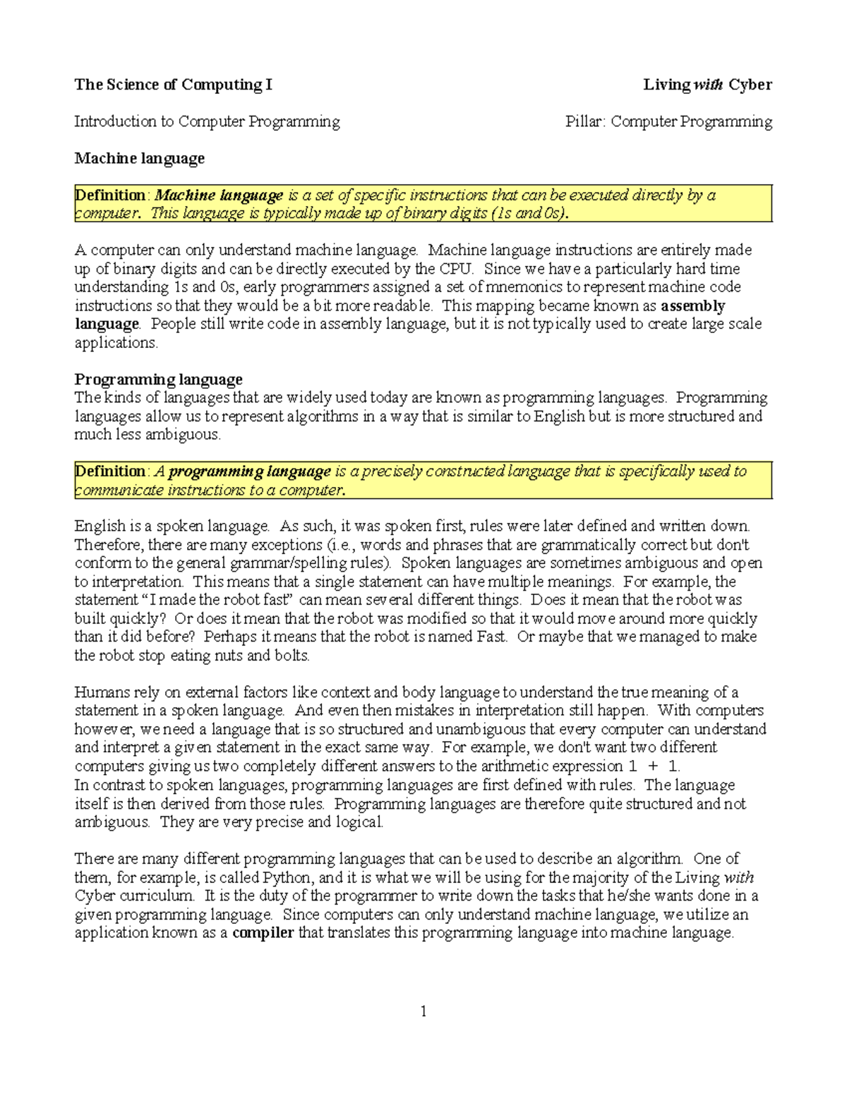 Lecture 04 - ...................... - The Science of Computing I Living ...
