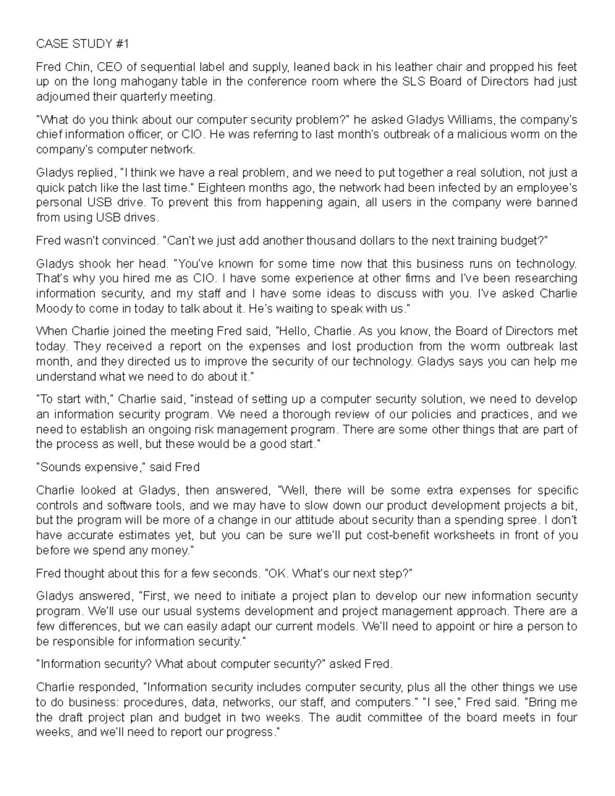 CASE Study - Information - Fred Chin, CEO of sequential label and ...