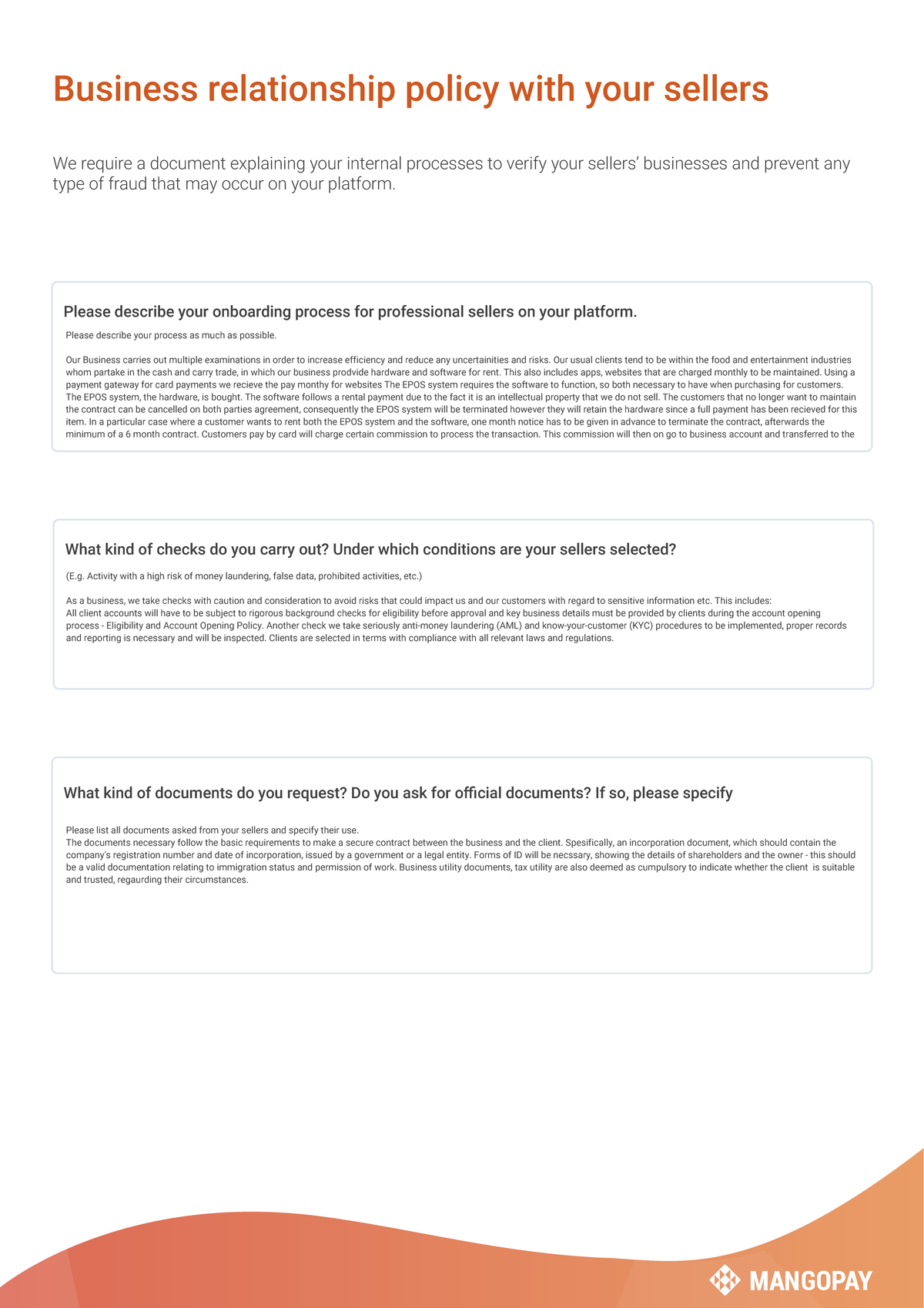 New - iugiuy - Business relationship policy with your sellers We ...