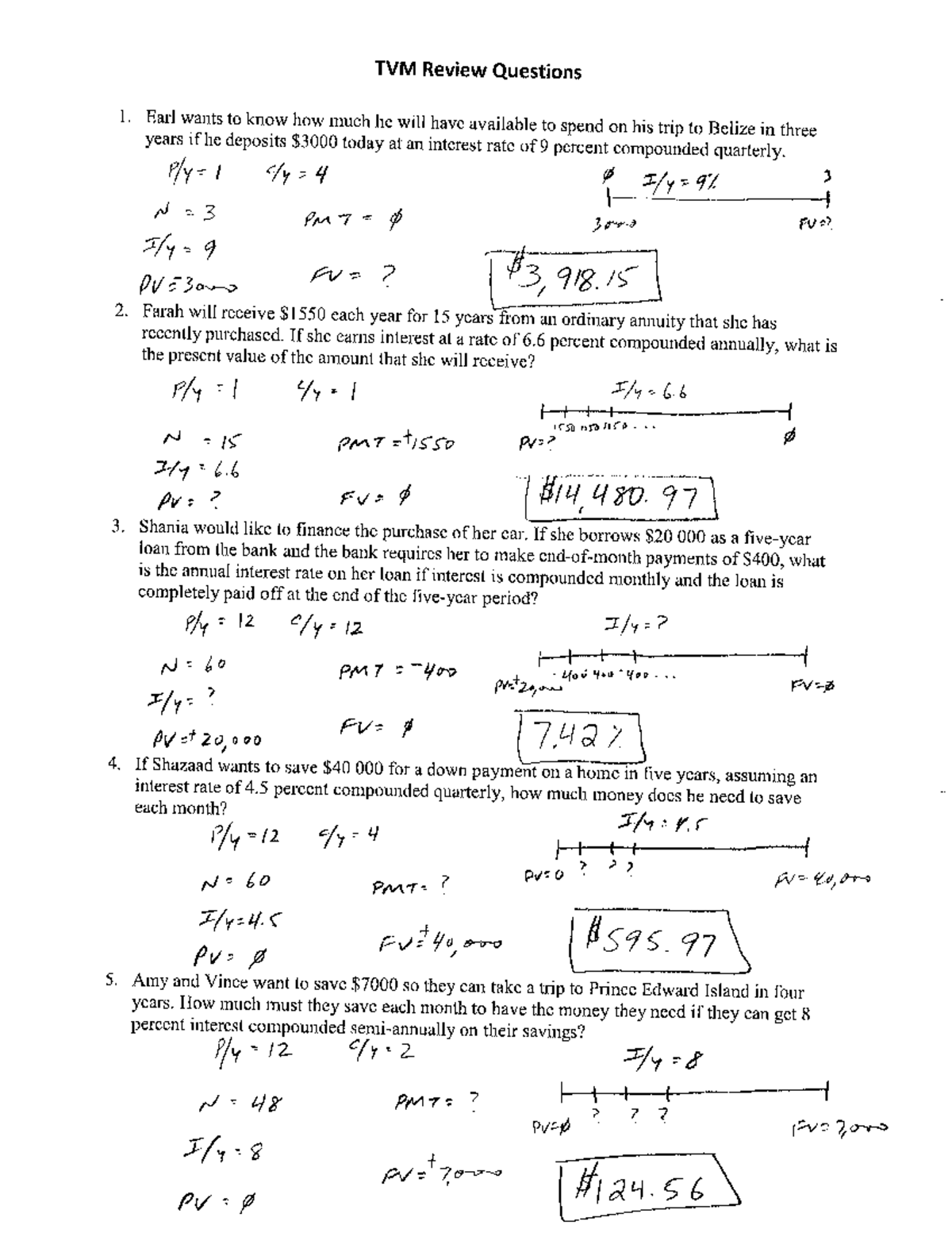 TVM Questions Solutions - FNCE1125 - Studocu