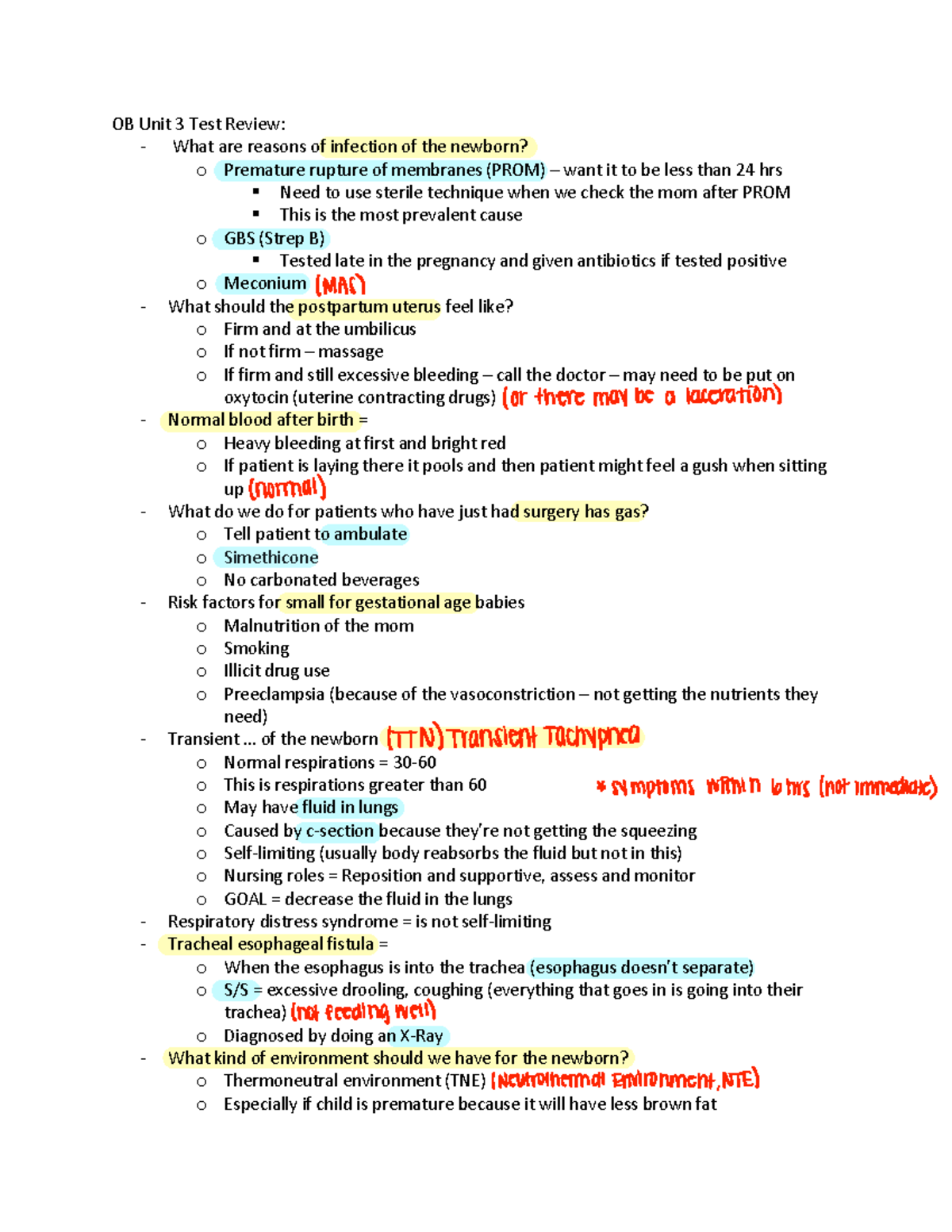 OB Unit 3 Test Review 2 - OB Unit 3 Test Review: - What are reasons of ...