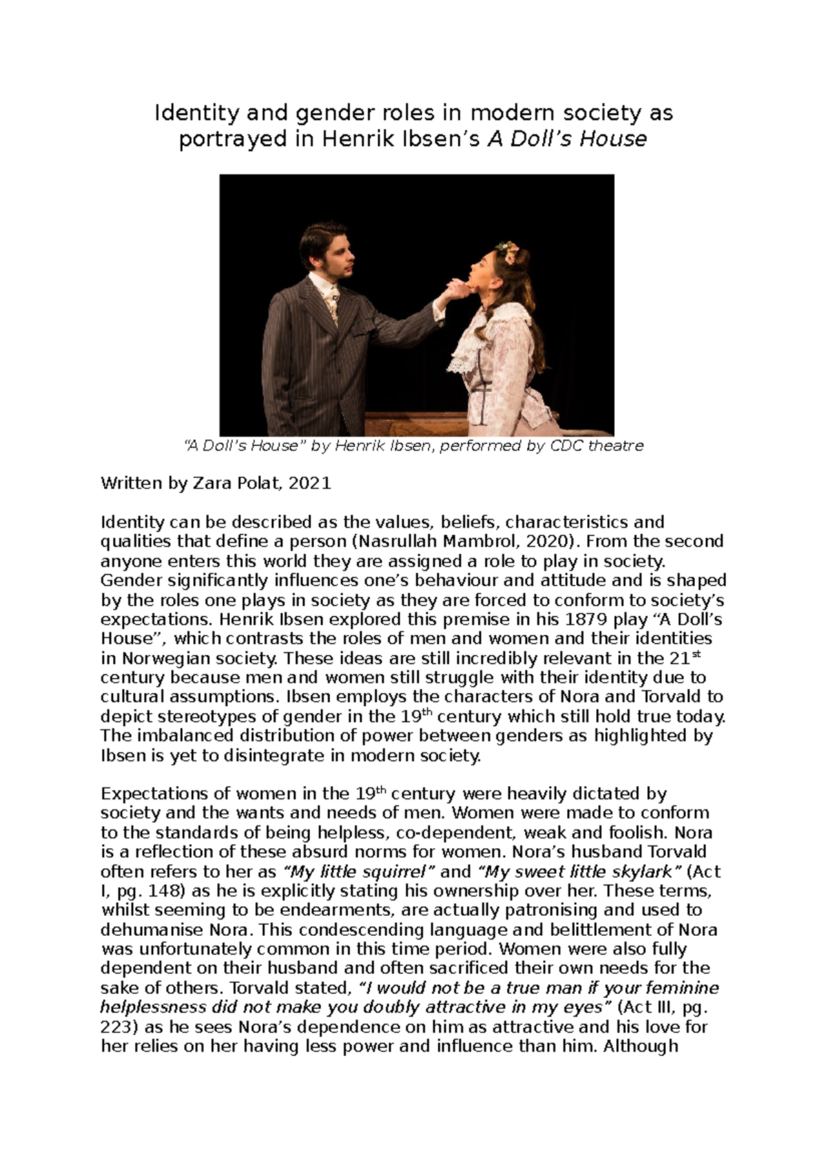 Identity and gender roles in society - Identity and gender roles in ...