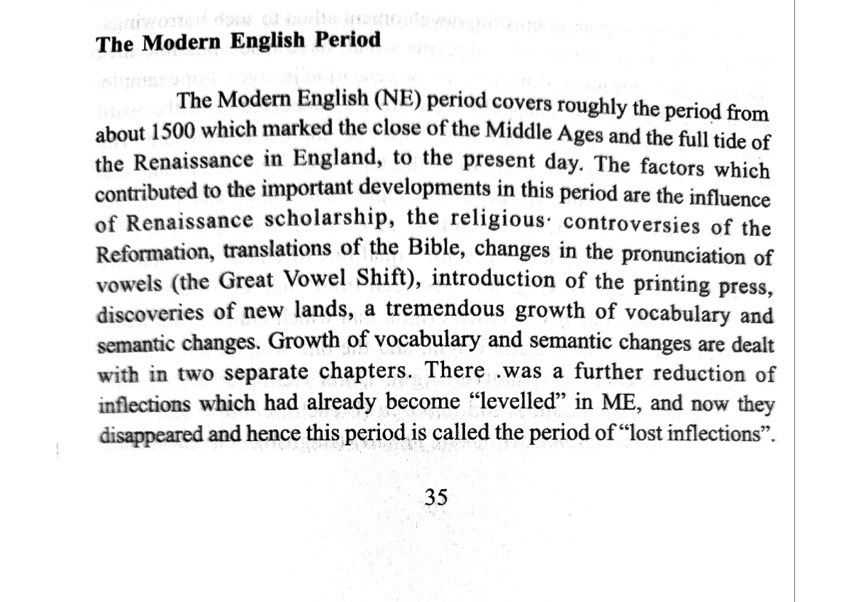 The Modern English Period - B.A English Language and Literature - Studocu
