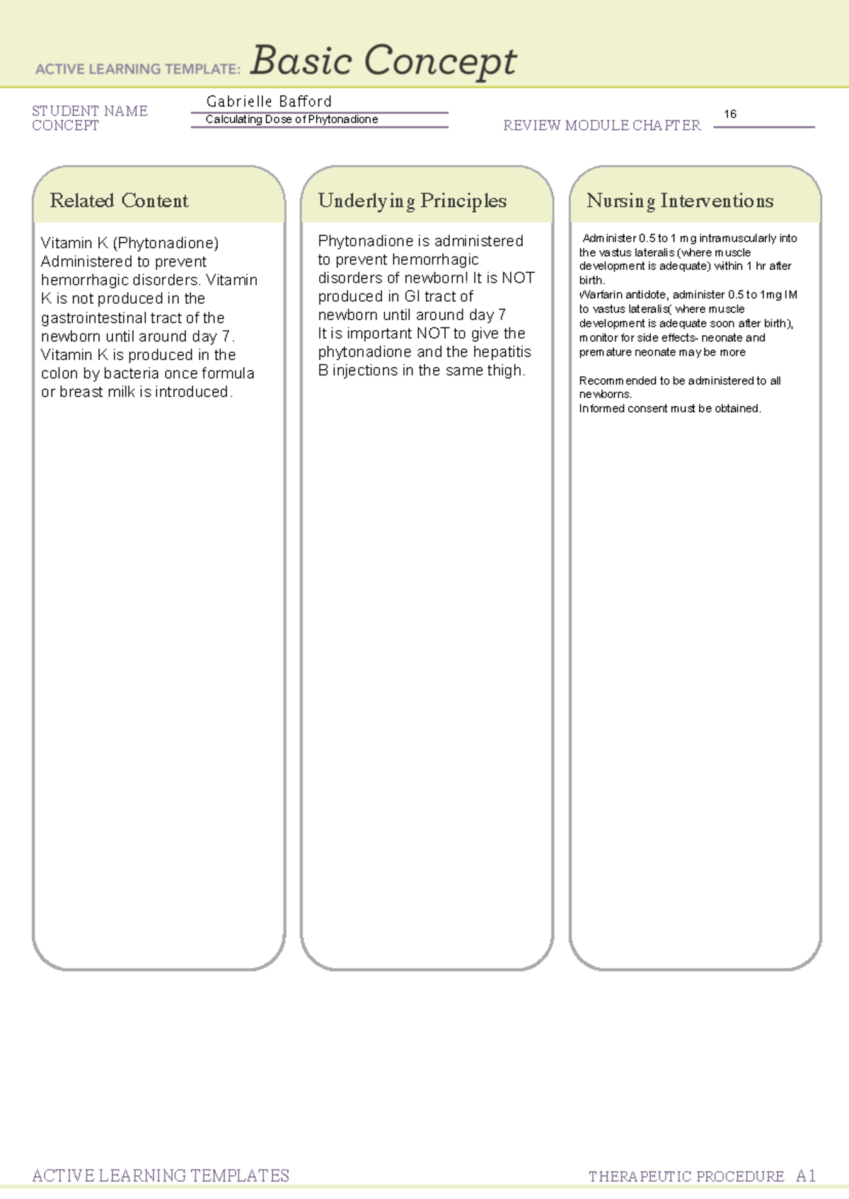 Calculating Dose of Phytonadione - Page 1 - NUR-251 - STUDENT NAME ...