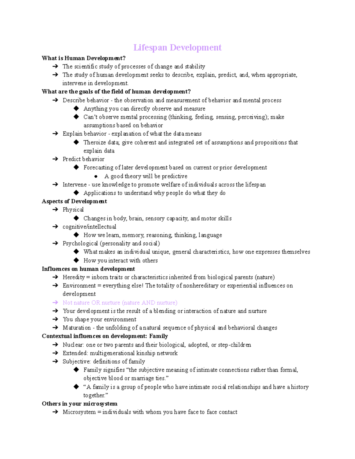 Lifespan Development - Study guide - Lifespan Development What is Human Development? The - Studocu