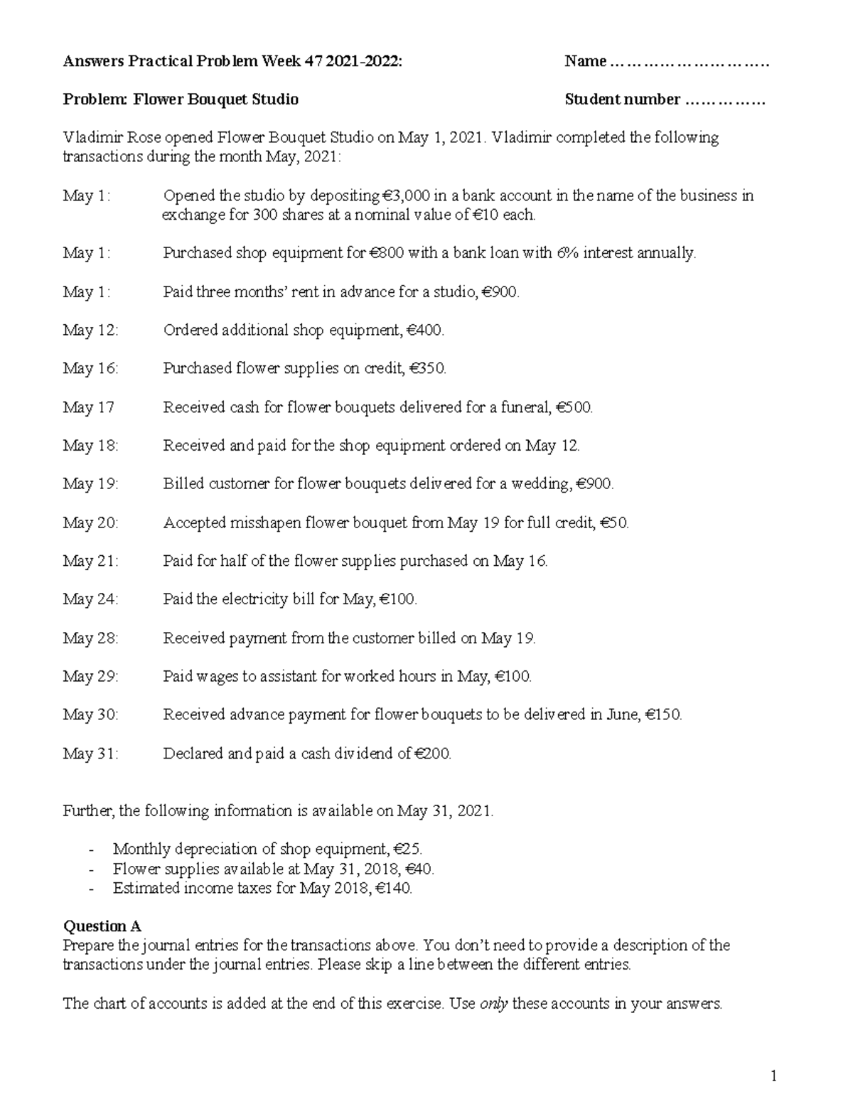 Practicalweek 47-2122answers - Answers Practical Problem Week 47 2021 ...
