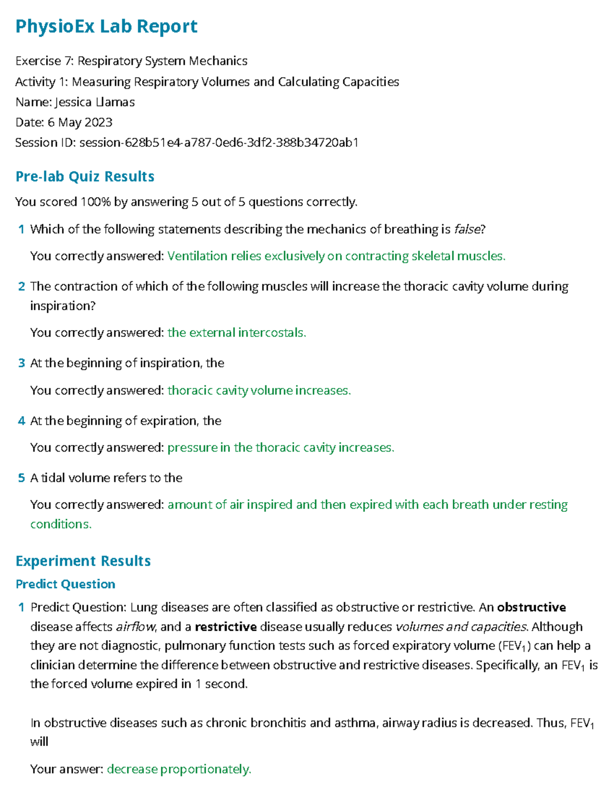 Physio Ex Exercise 7 Activity 1 - PhysioEx Lab Report Exercise 7 ...