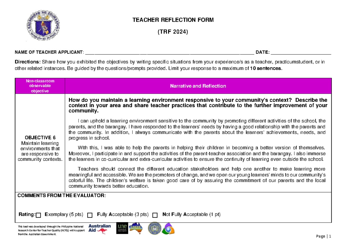 TRF 3 - This tool was developed through the Philippine National ...