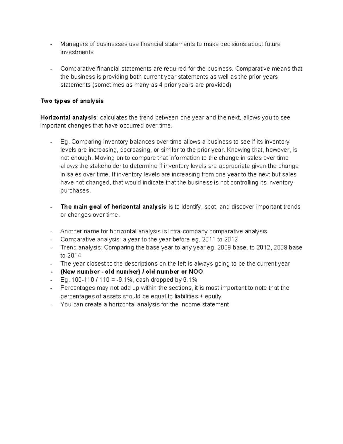 ACC100 Chapter 10 Financial statement analysis - Managers of businesses ...