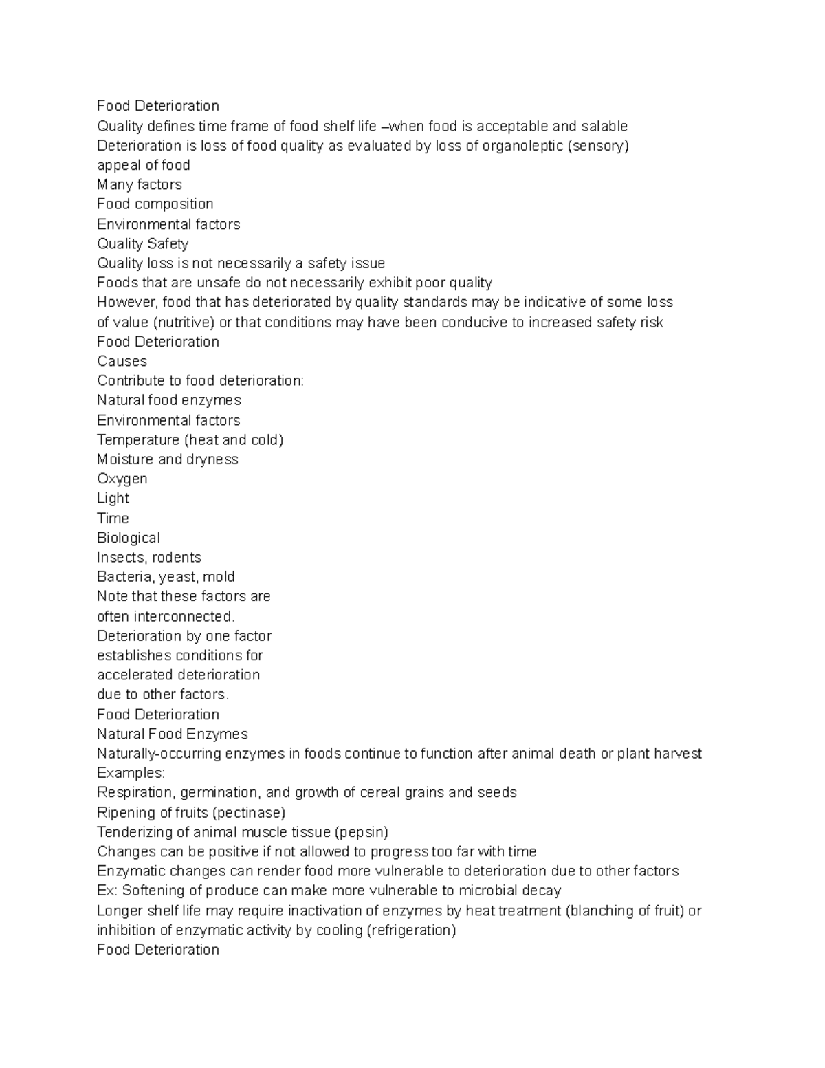 Food Quality Deterioration Part 1 - Food Deterioration Quality defines ...