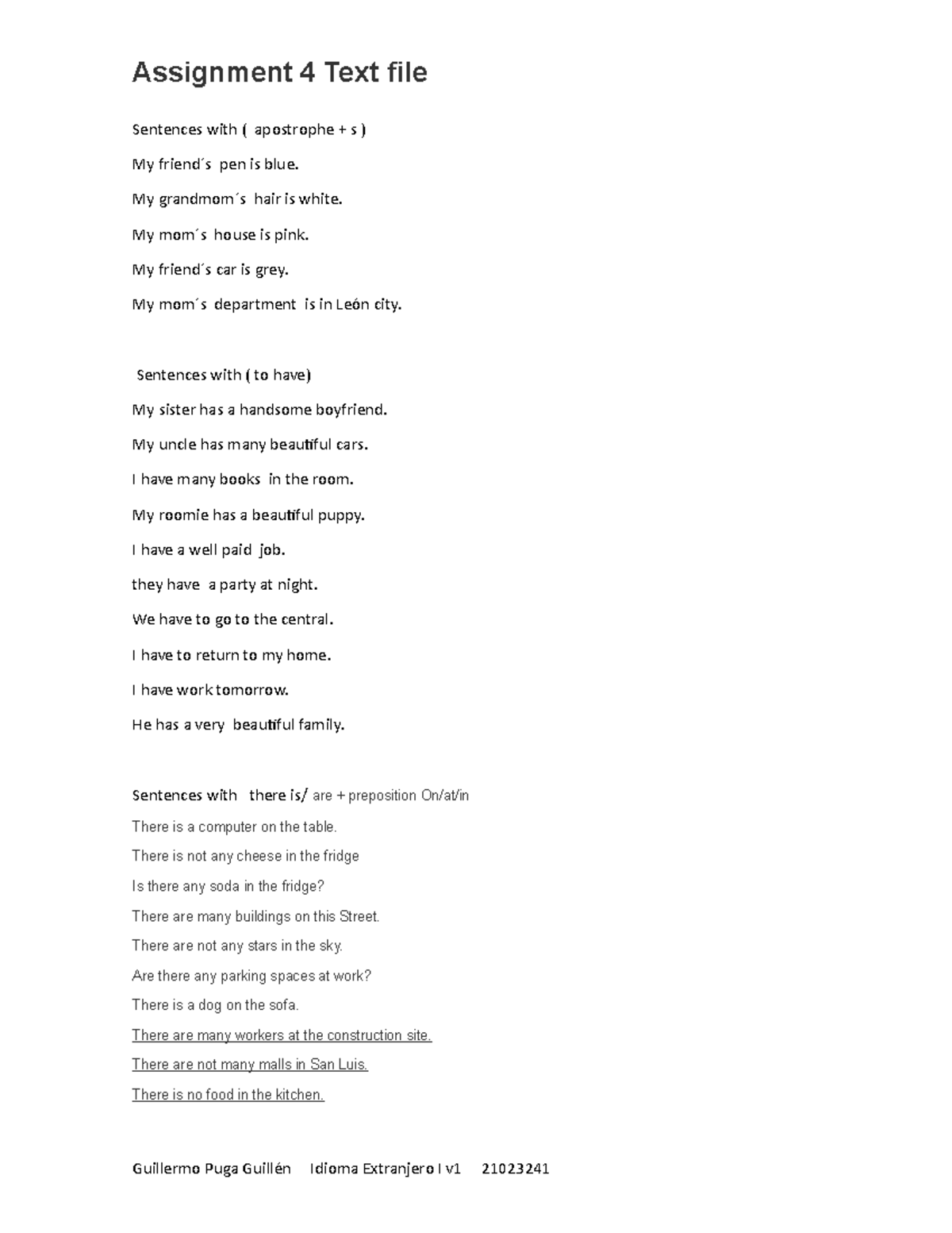 Assignment 4 Text file - ejemplos del primer modulo Para realizar esta Evidencia de Aprendizaje ...