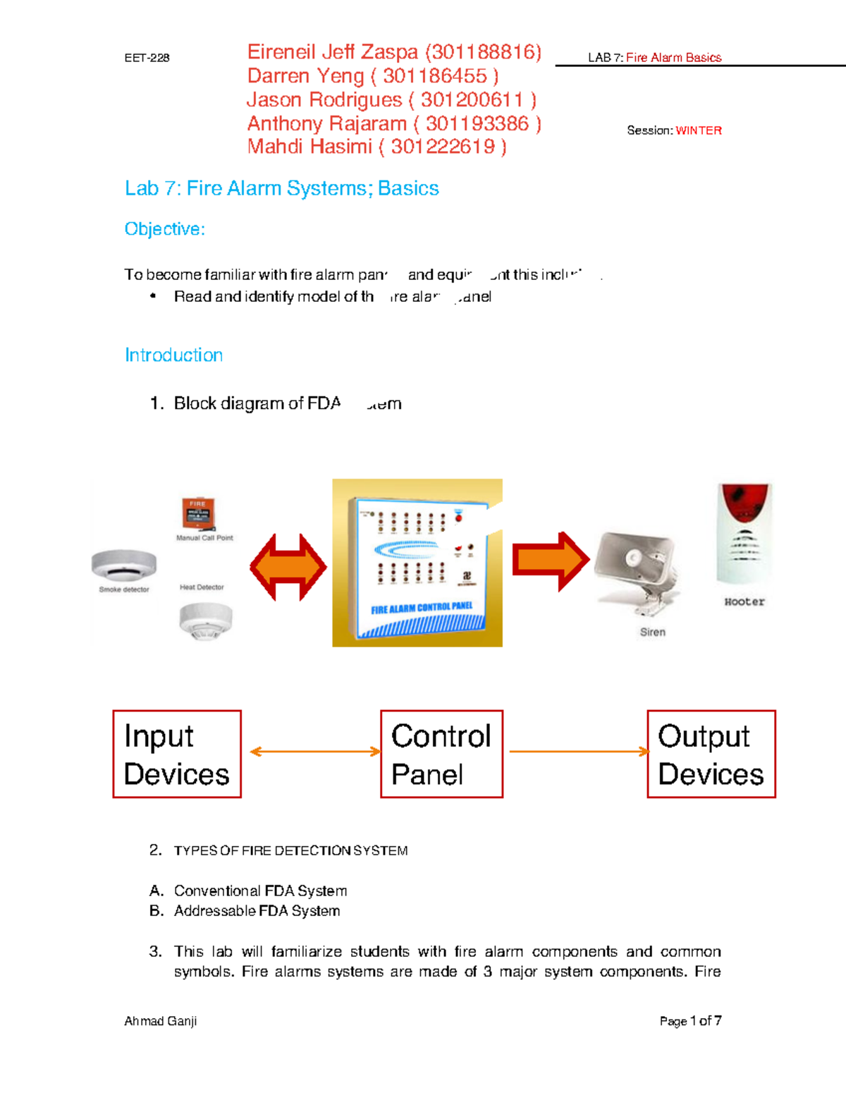 EET-228 Lab 7 Fire Alarm Answers - Session: WINTER Lab 7: Fire Alarm ...