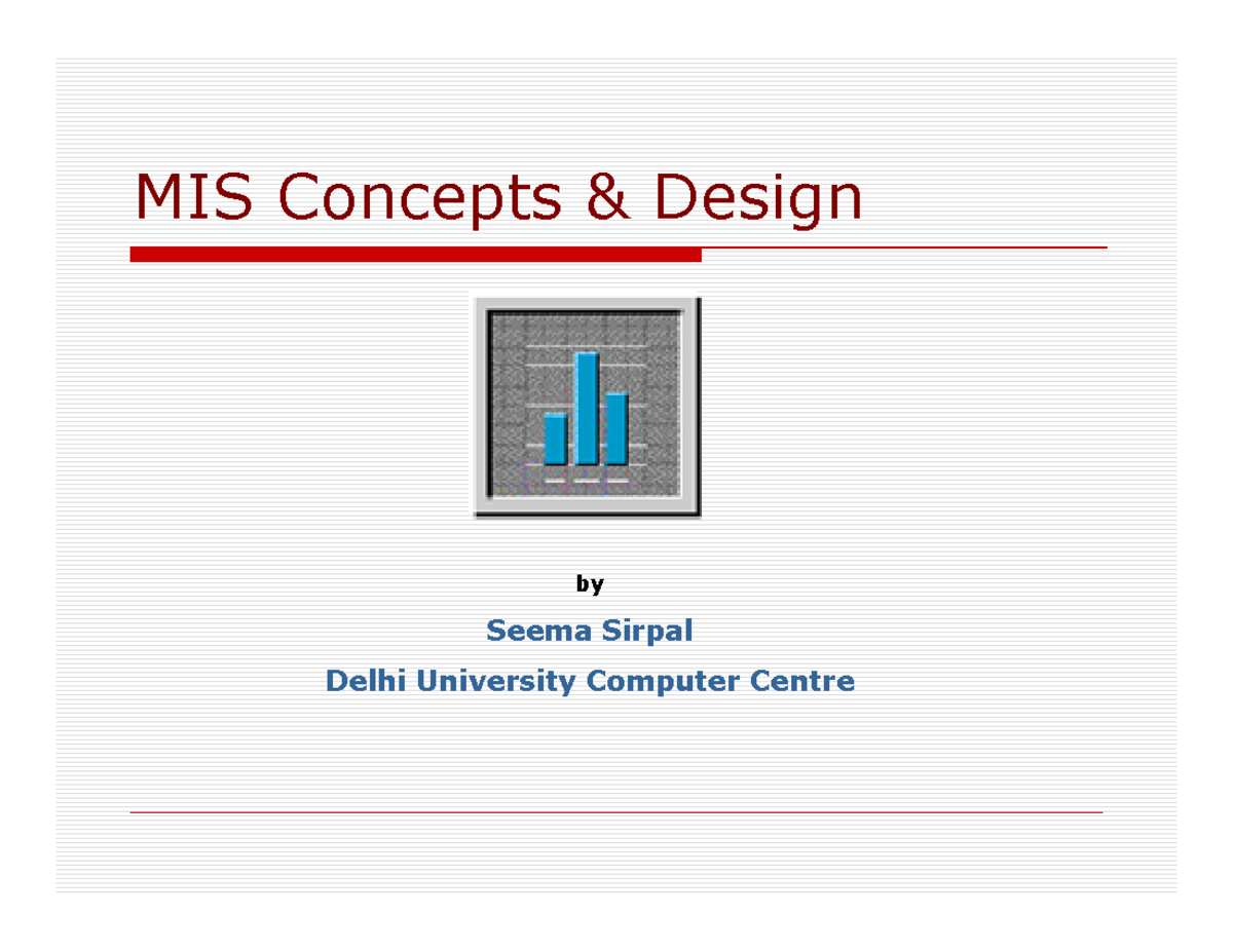1 Lecture 6 MIS Concepts and Design - Bachelor of procurement and ...