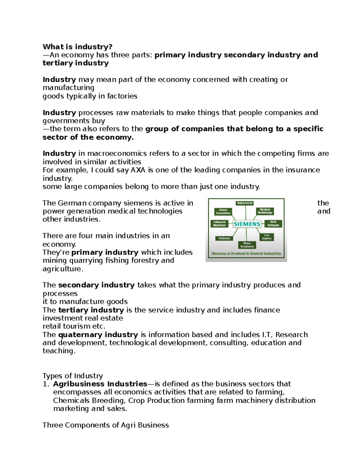 What is industry - For applied economics - What is industry? —An ...