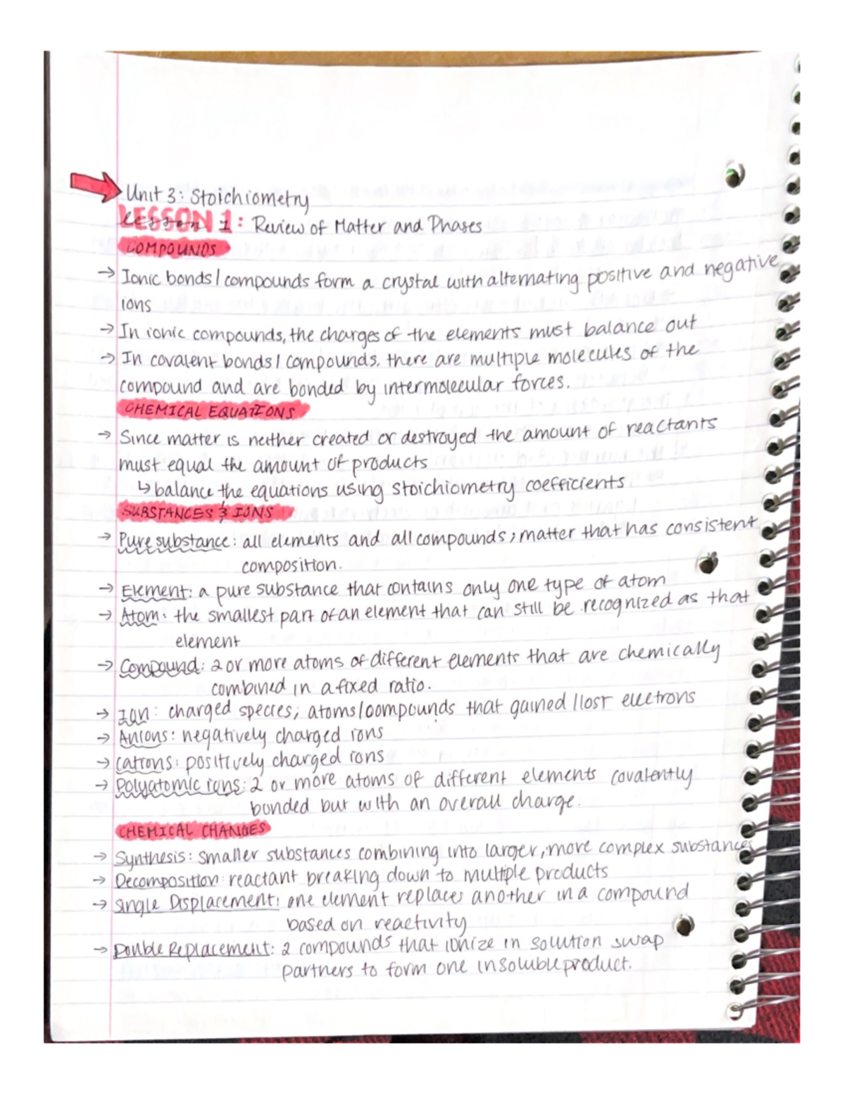 Unit 3 Stoichiometry - Unit 3 includes: - Topic 1: Matter and Phases ...