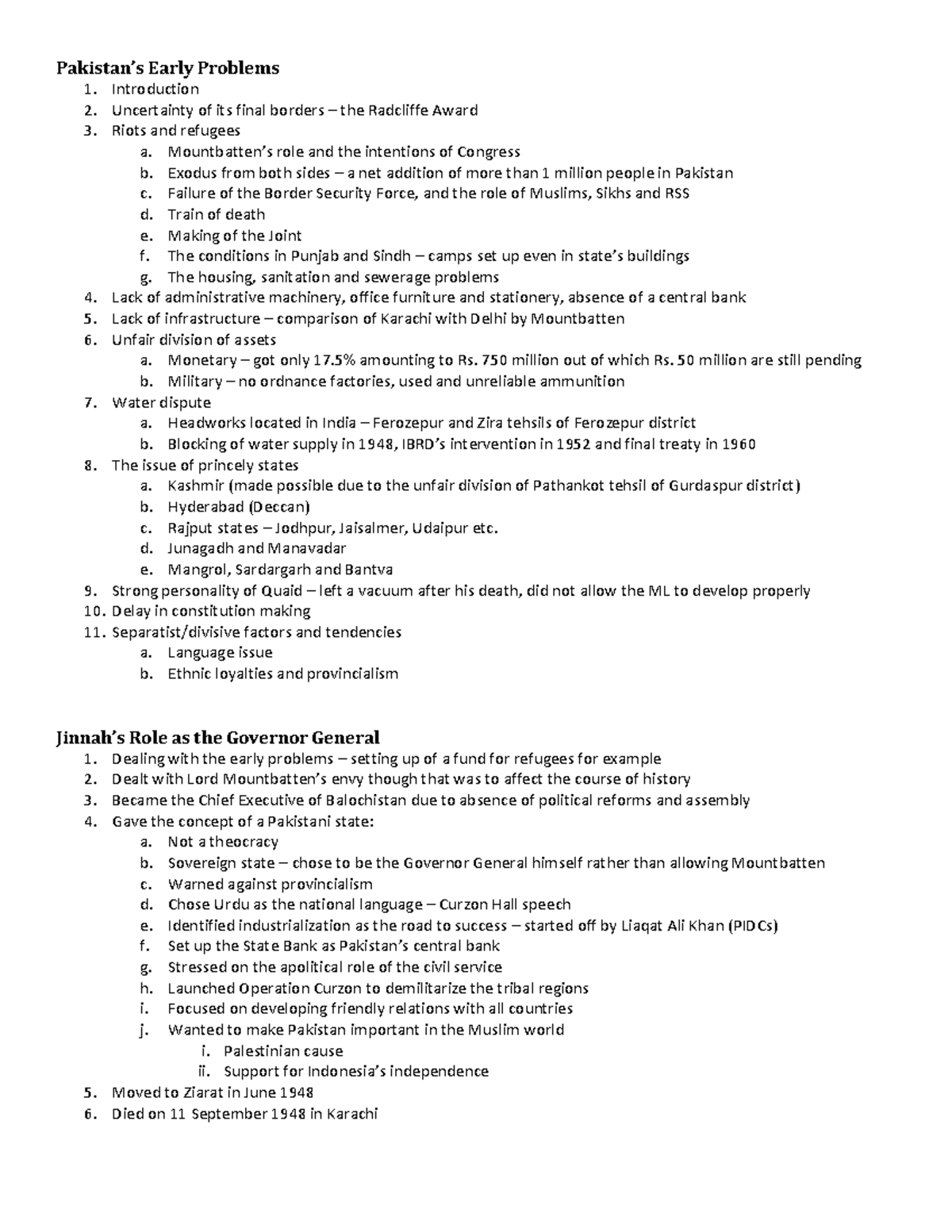 10. Pakistan's Early Problems - Pakistan’s Early Problems Introduction ...