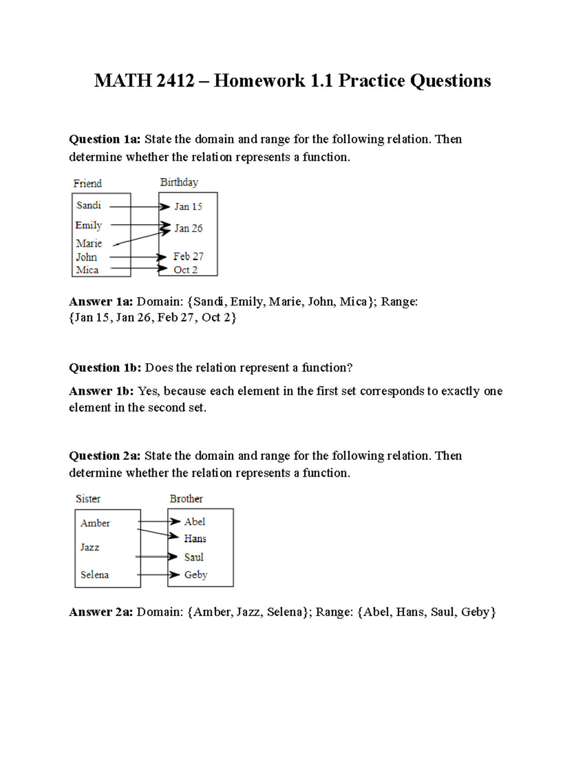 MATH 2412 Homework 1 1 Practice Questions MATH 2412 Homework 1