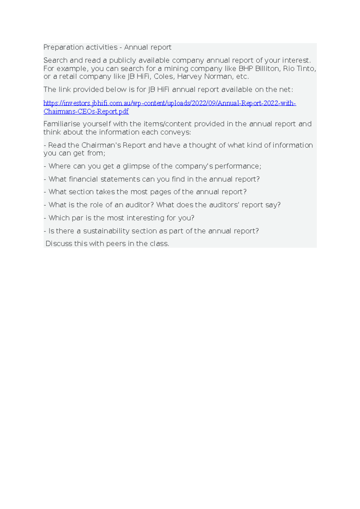 Preparation activities-Annual Report New 23 - Preparation activities ...