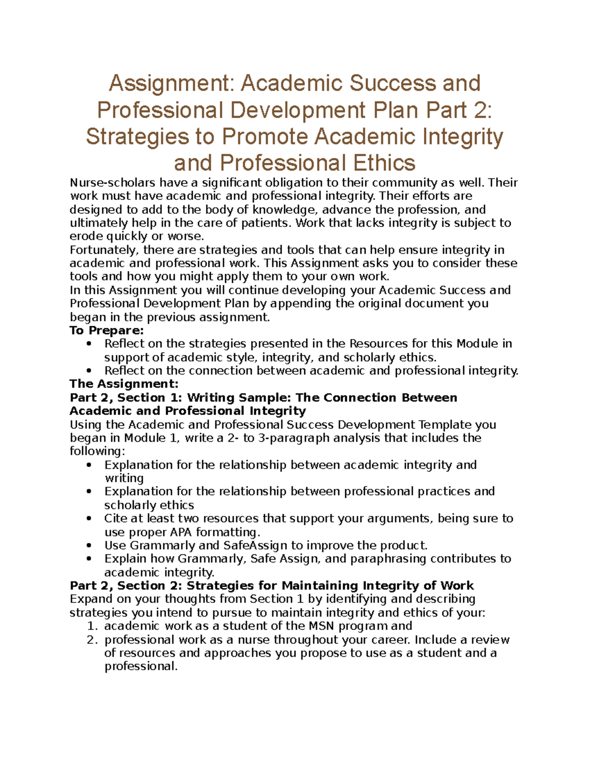 Assignment 3 T - Assignment: Academic Success and Professional ...