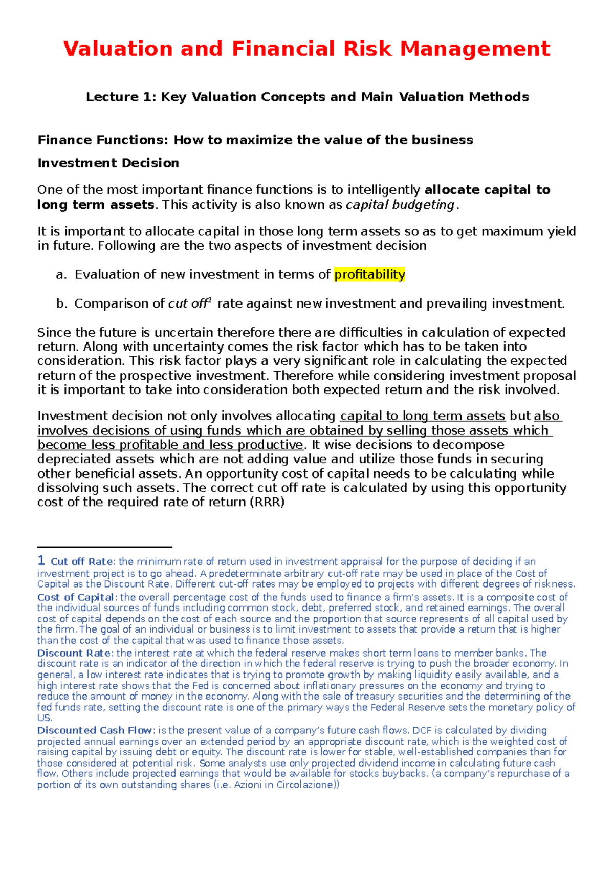 Valuation and Financial Risk Management - Valuation and Financial Risk ...