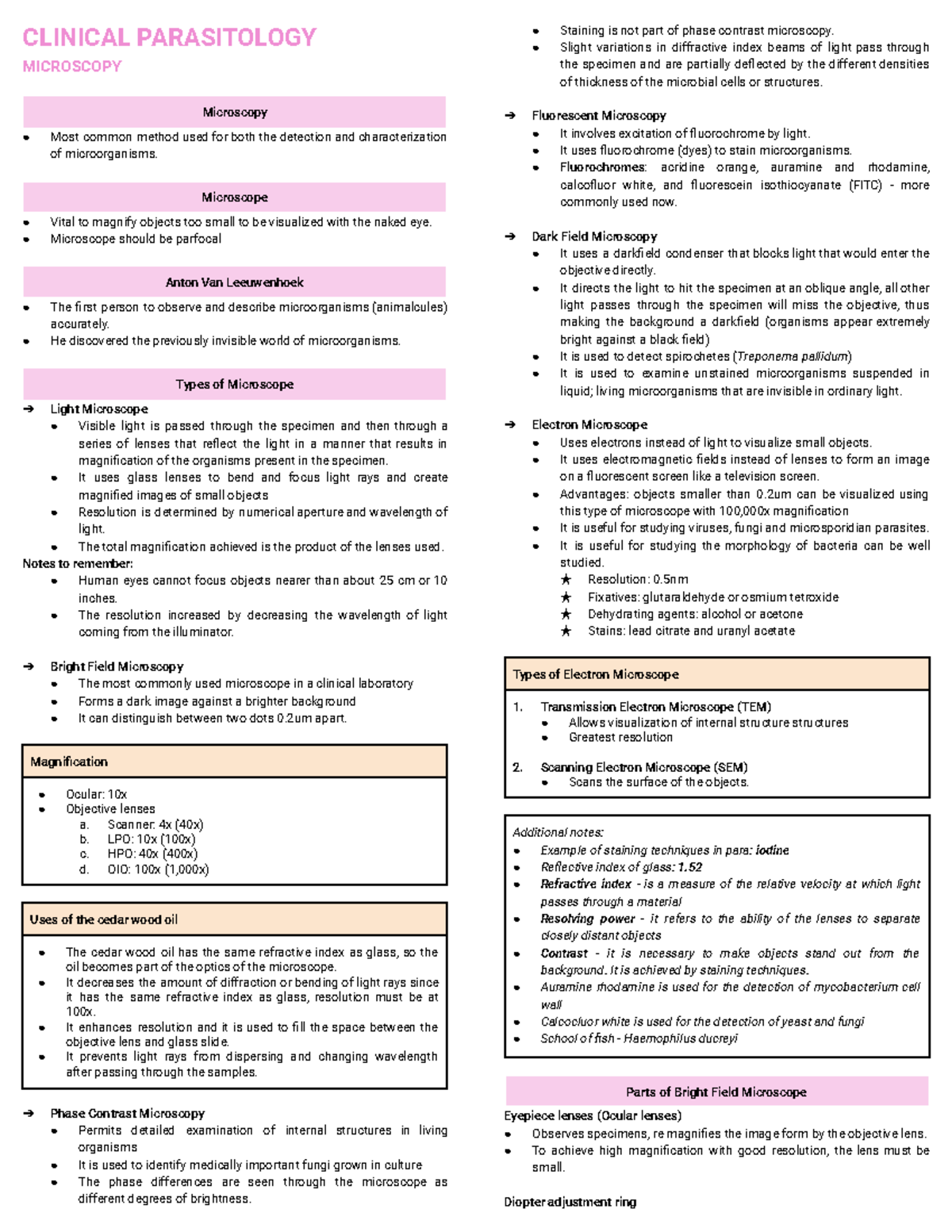PARA LAB - parasitology laboratory - CLINICAL PARASITOLOGY MICROSCOPY ...