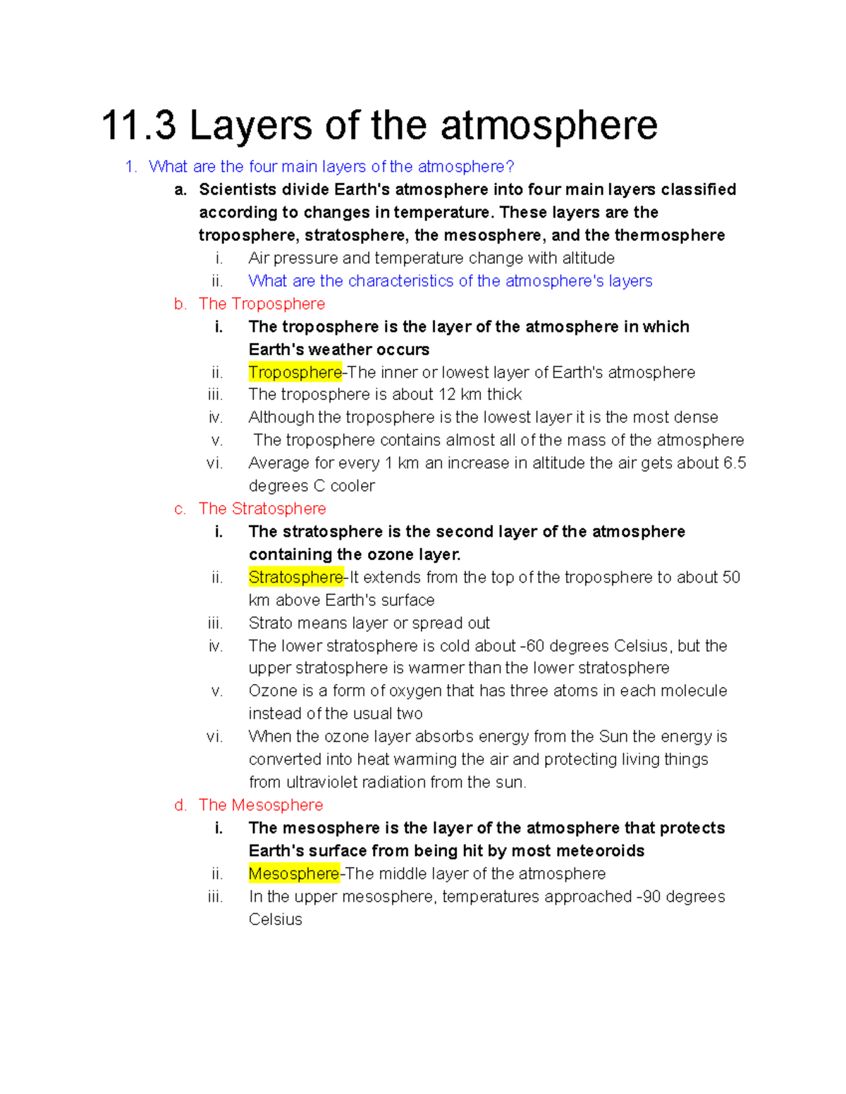 11.3 Notes - About the different layers on the Earth - 11 Layers of the ...
