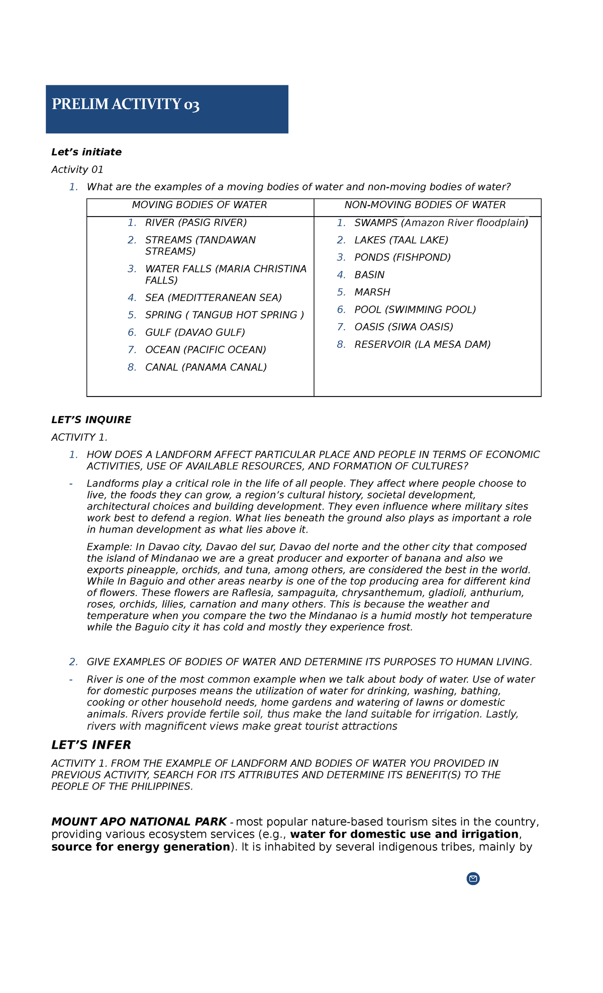 WEEK 02 Activities - NONE - PRELIM ACTIVITY 03 Let’s initiate Activity ...