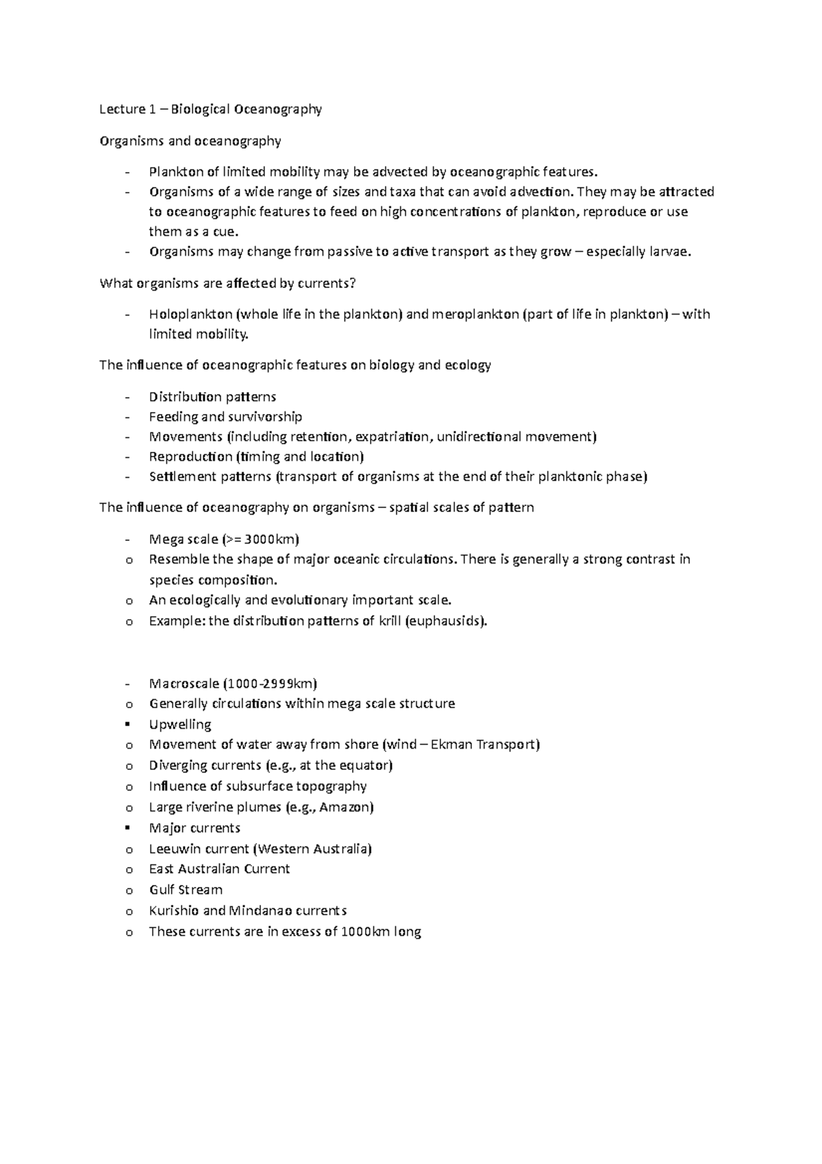 Lecture 4 - oceanography - Lecture 1 – Biological Oceanography ...