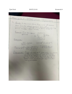 Homework 6 ENGT221- unfinished - ENGT 120 Homework 6 NOTE: Use engineering format for problems 1 ...