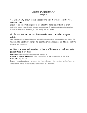 Chapter 2 Chemistry Pt - Macromolecules 3a. Describe general structures ...