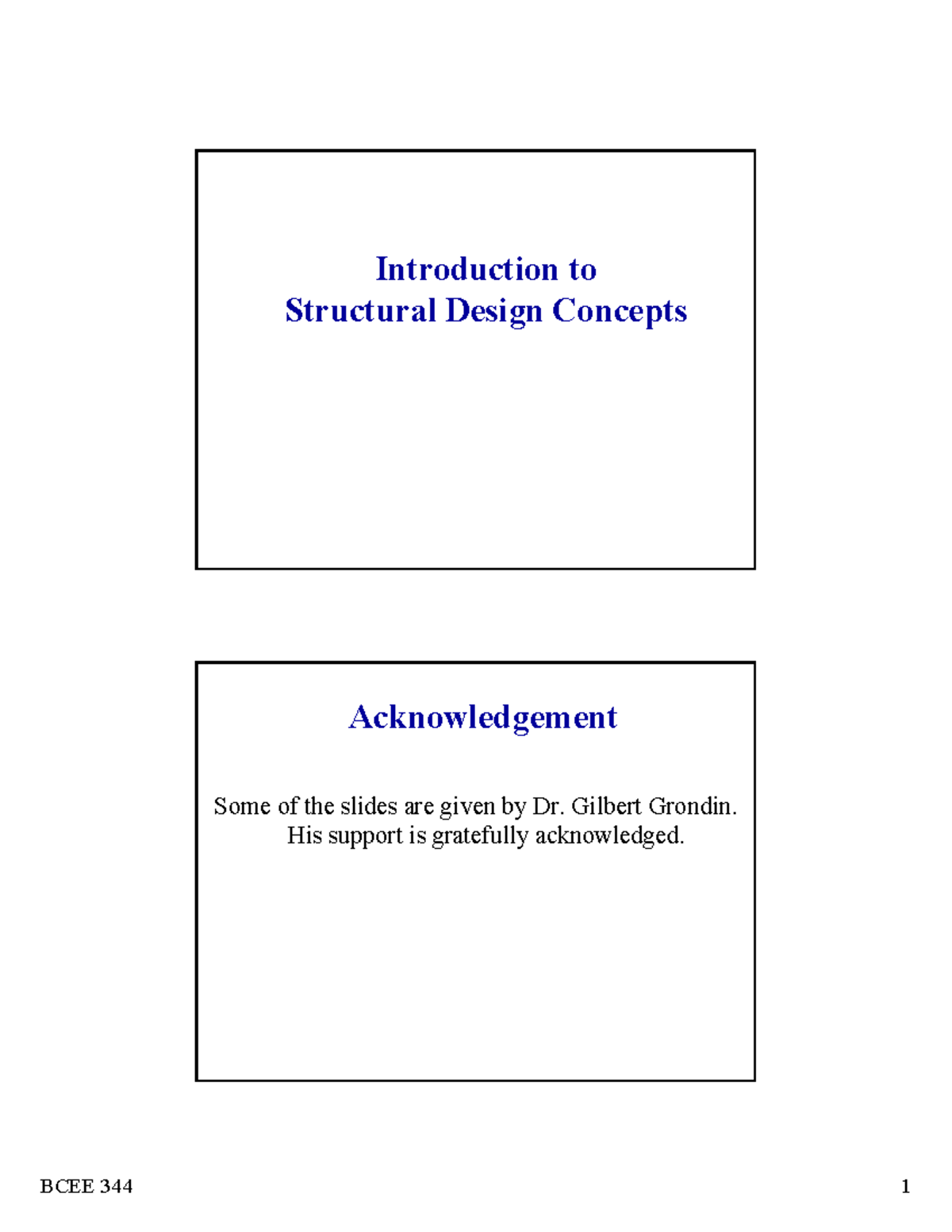 Lec 1 Introduction to Structural Design - Introduction to Structural ...