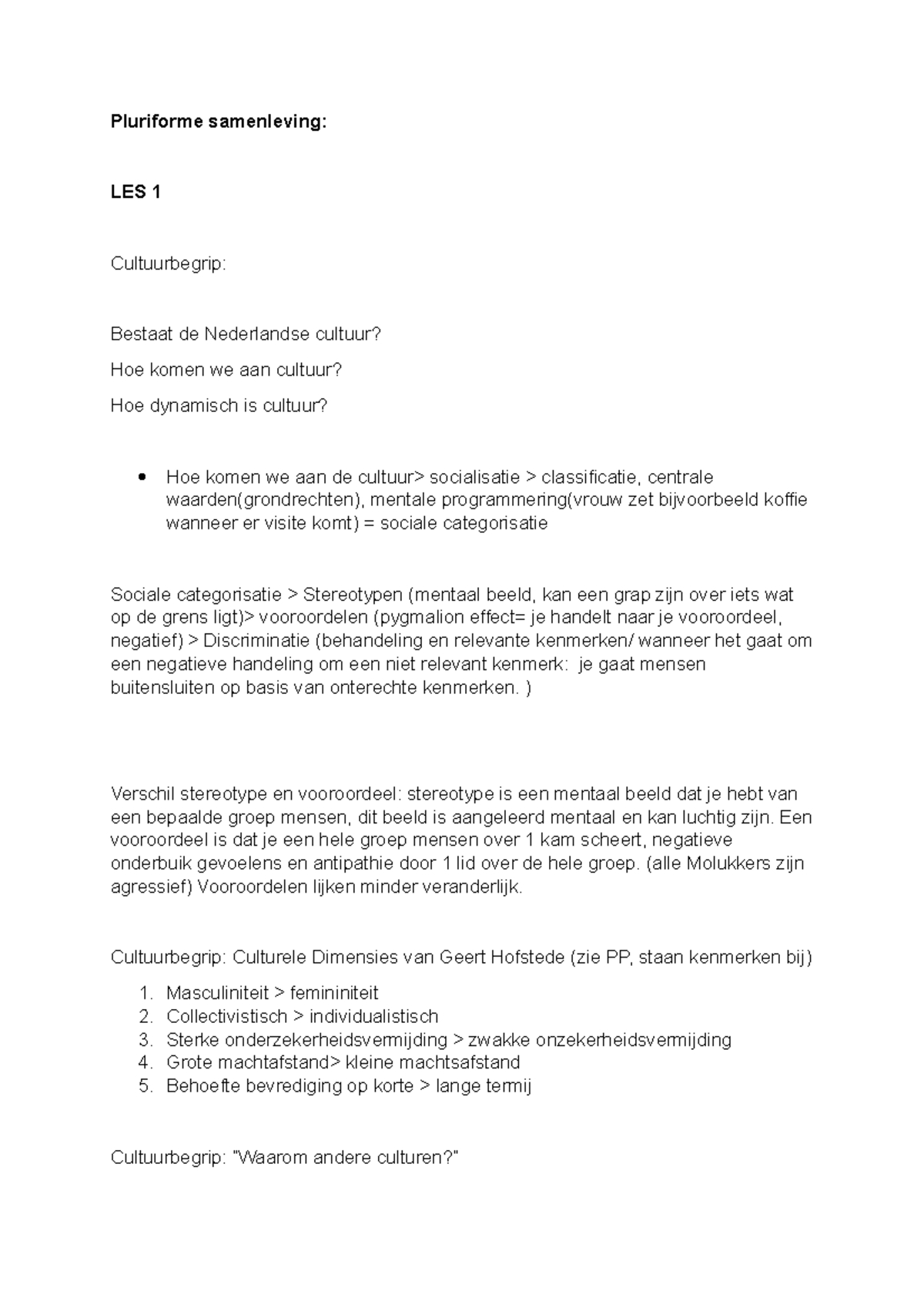 Pluriforme samenleving col - Pluriforme samenleving: LES 1 ...