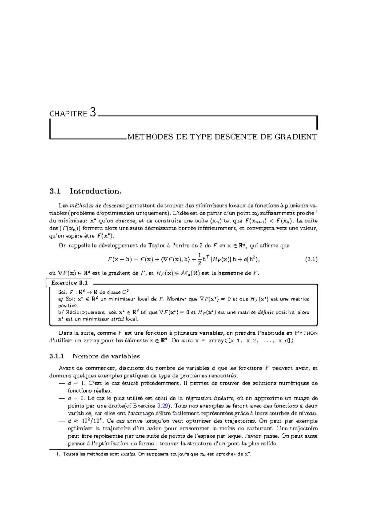 Méthodes de type descente de gradient - CHAPITRE 3 MÉTHODES DE TYPE ...