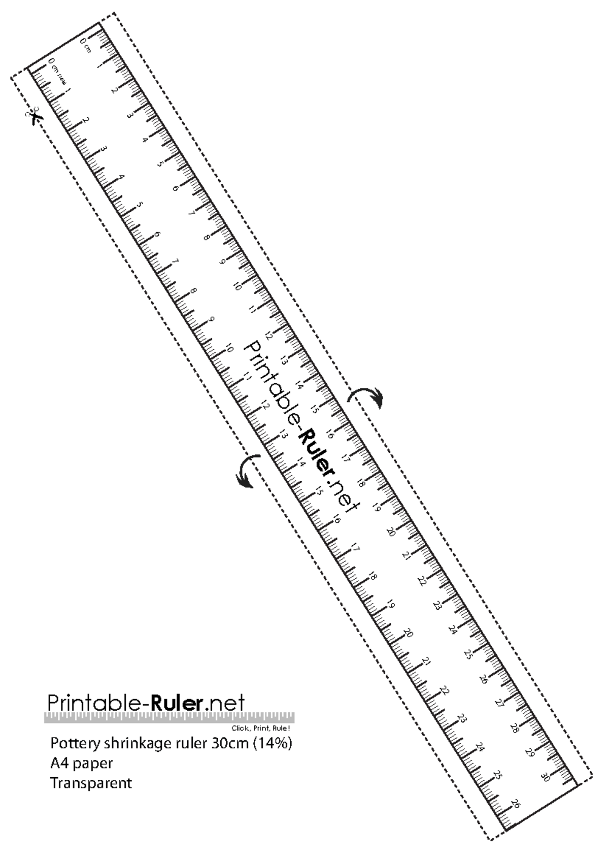 Pottery shrinkage centimeters 14percent - Printable-Ruler Click, Print ...