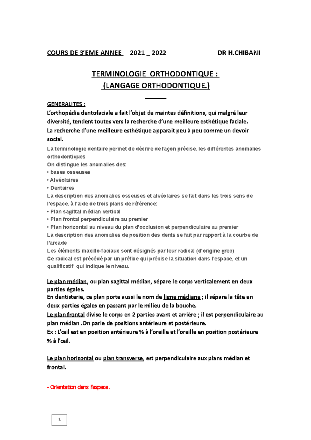 Terminologie-EN-Odf - la terminologie en odf - COURS DE 3’EME ANNEE ...