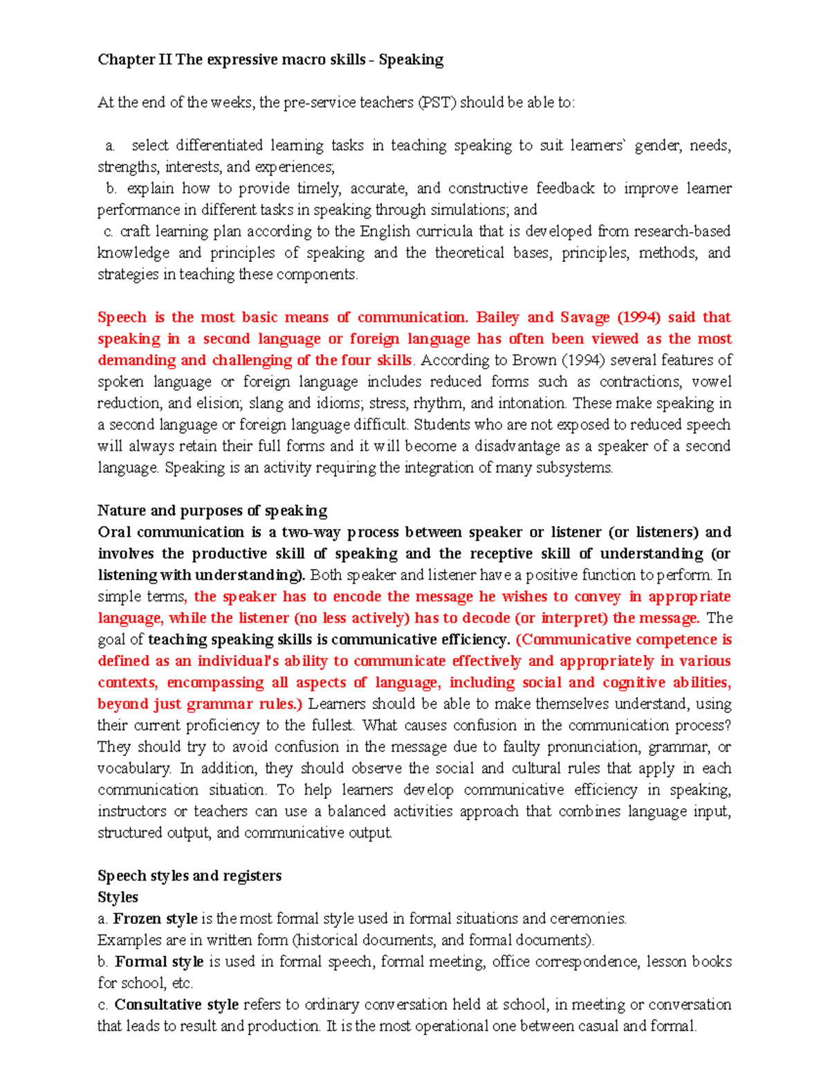 Chapter II The expressive macro skills - select differentiated learning ...