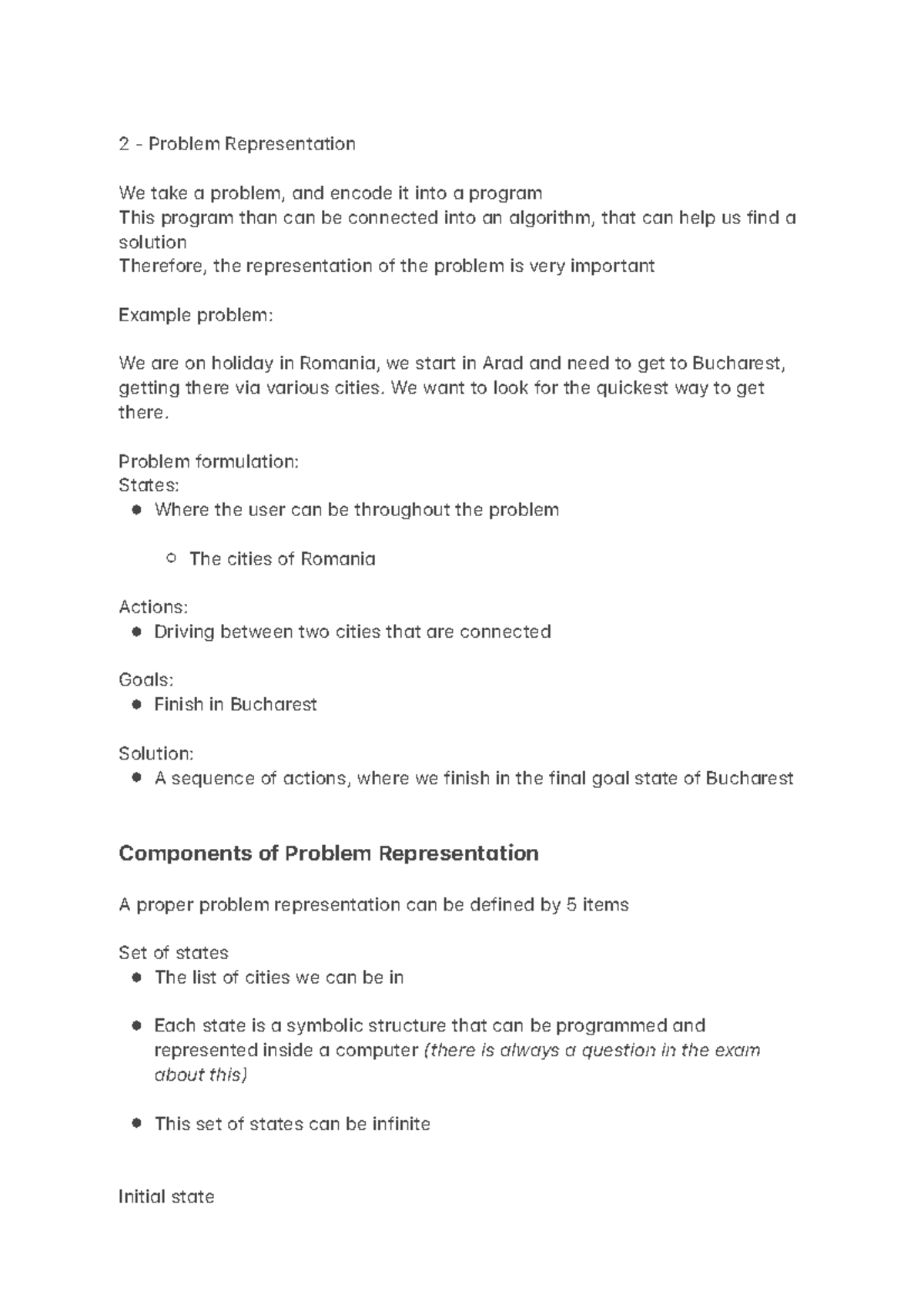 2 - Problem Representation, Problem Representation - 2 - Problem ...