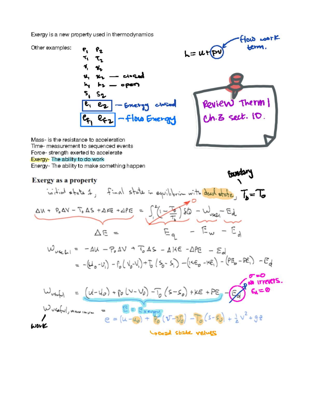 1. Exergy Intro - Prof. Karimi - Exergy is a new property used in ...