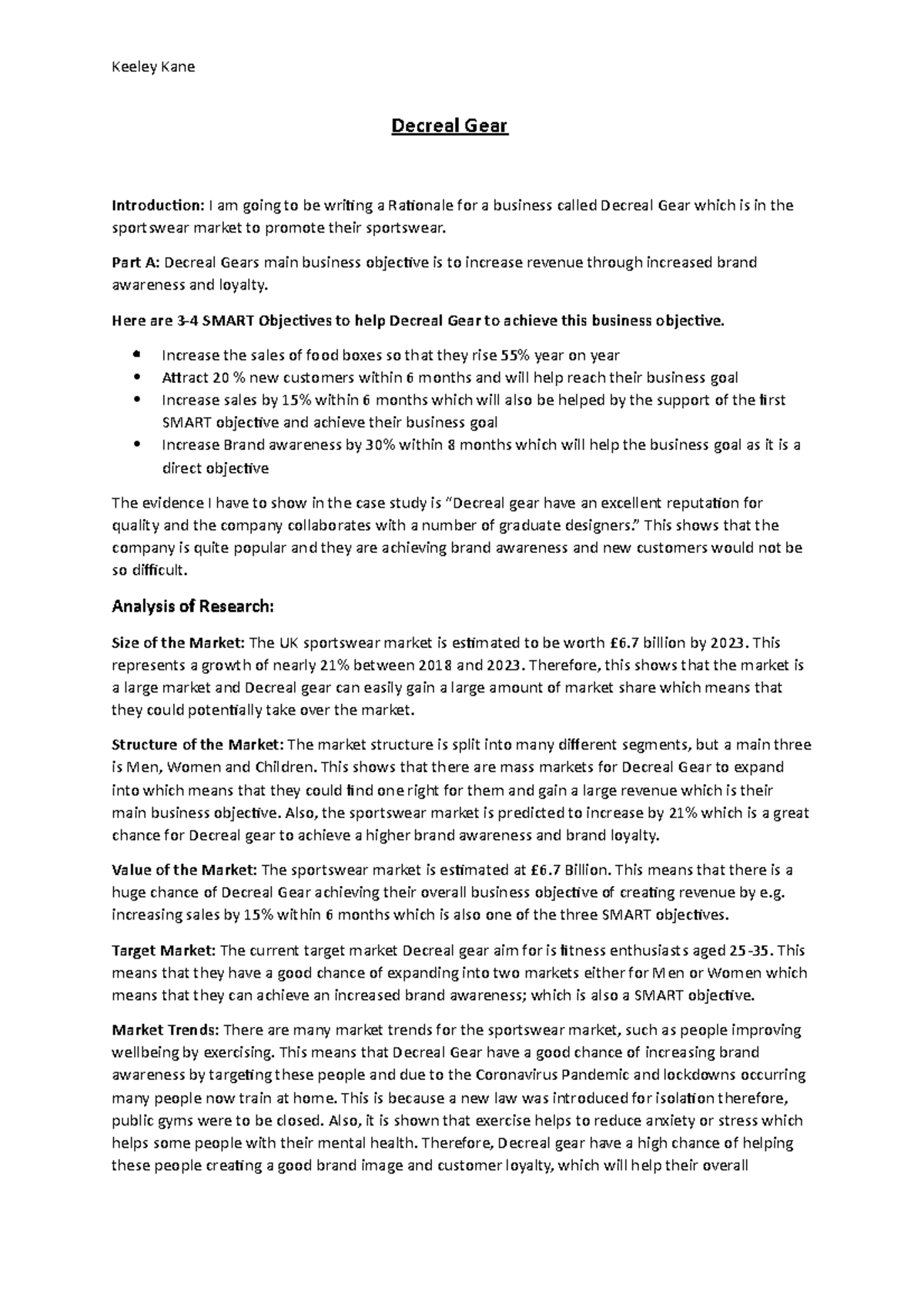 Decreal Gear - coursework - Decreal Gear Introduction: I am going to be ...