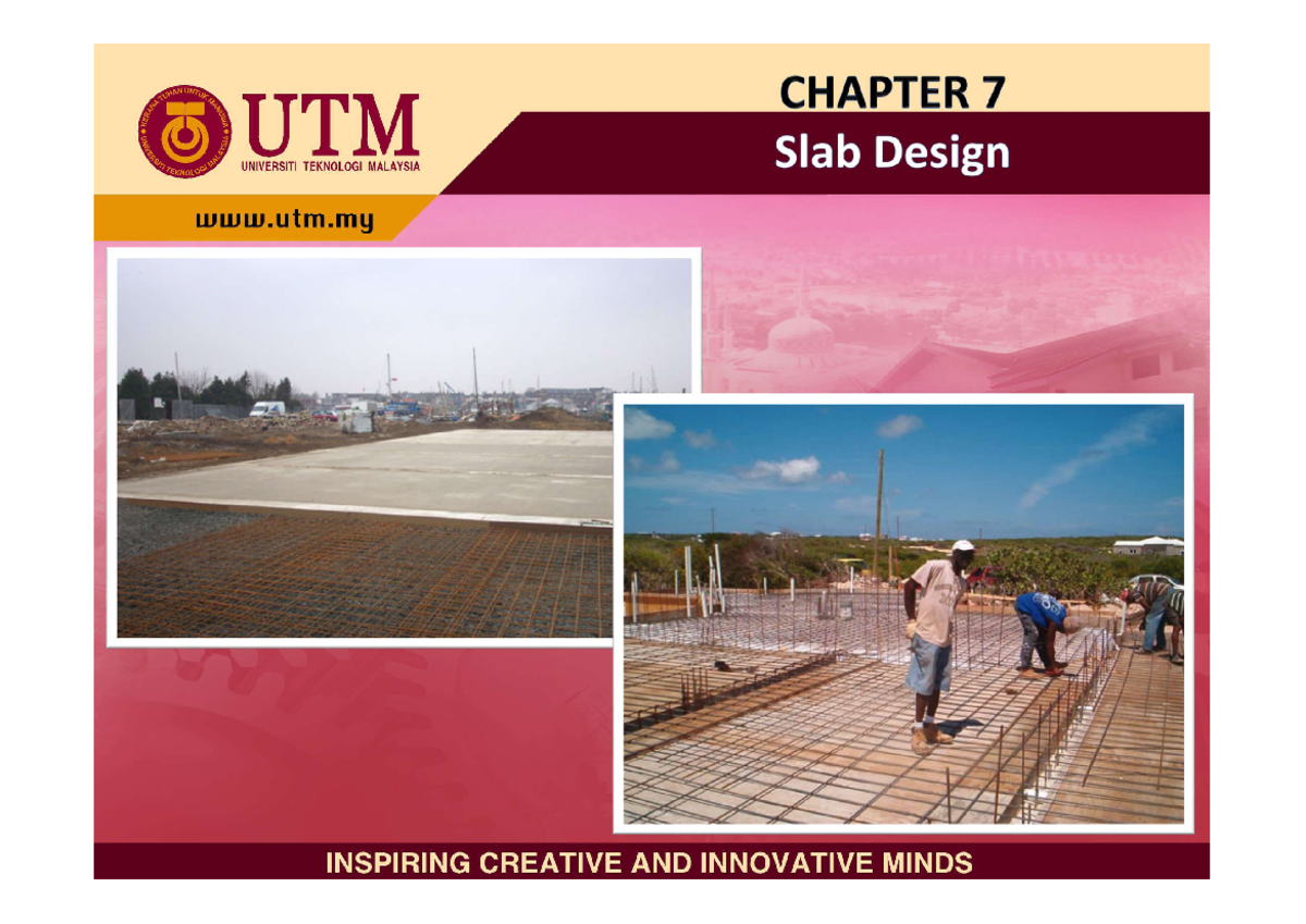 07 Slab Design (one slide per page) - Reinforced Concrete Slab One-way ...