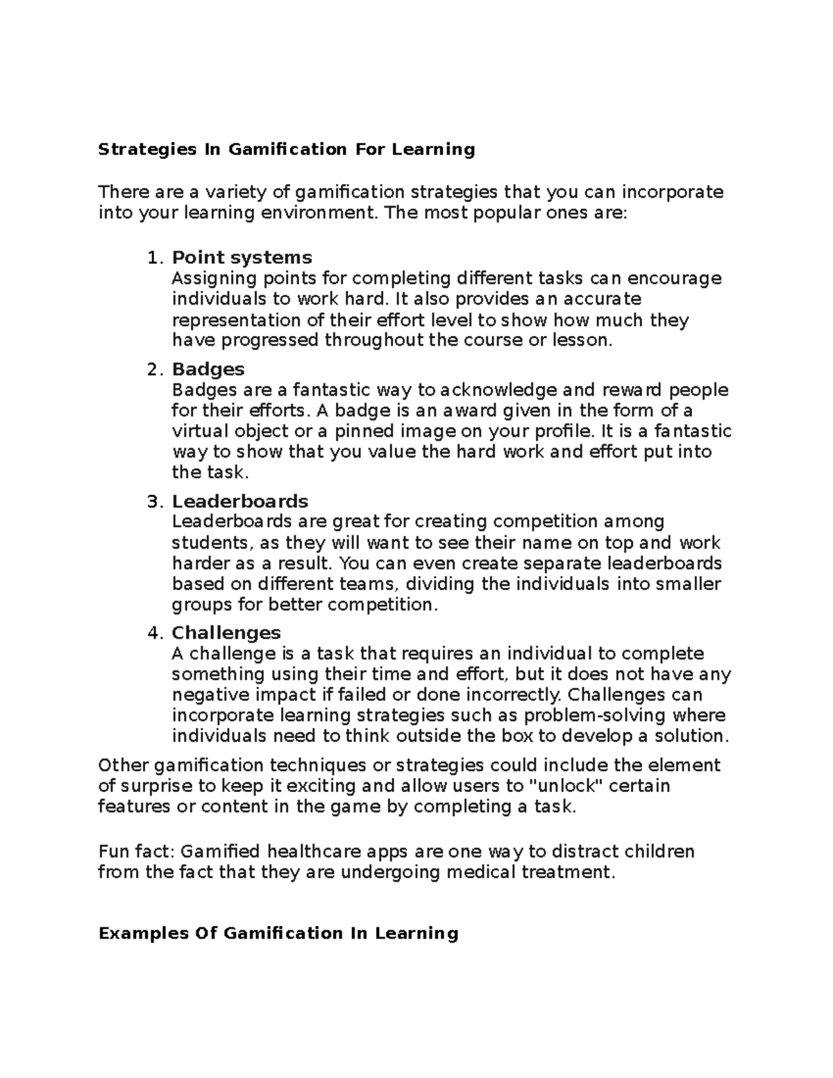 Strategies In Gamification For Learning - The most popular ones are ...