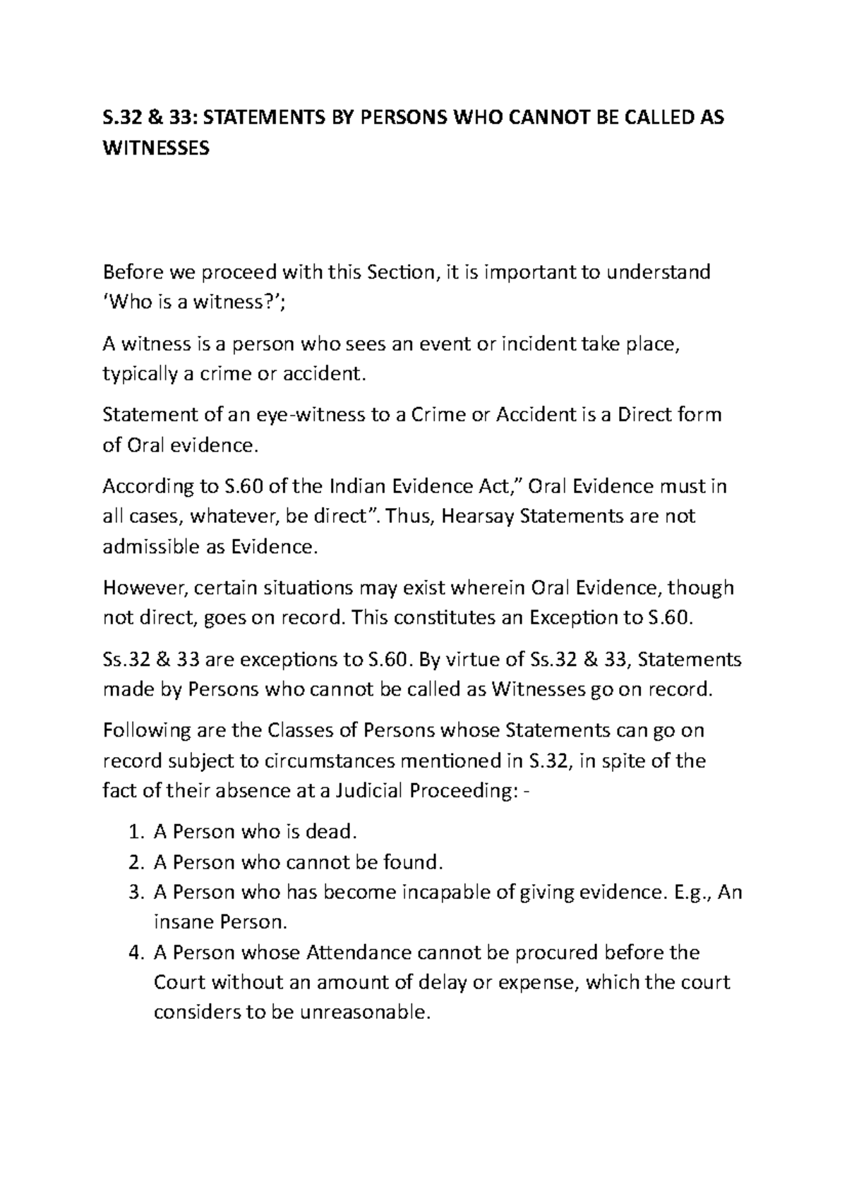 S.32 of IEA - Source :- Law on Evidence by Dr - S & 33: STATEMENTS BY ...