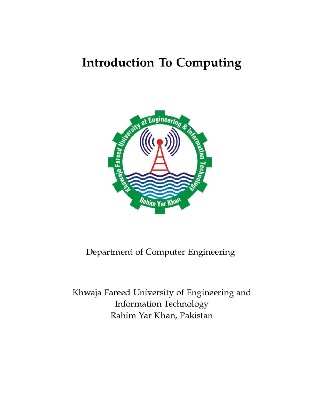 I2C Lab Manuals - Computer Science - Introduction To Computing Department of Computer ...
