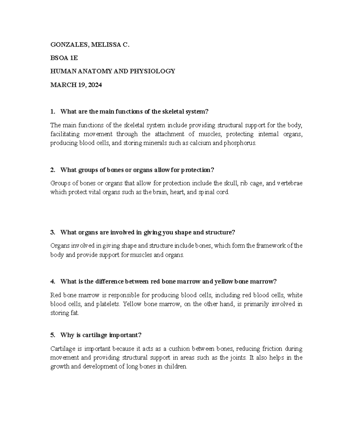 OPE101 - GONZALES, MELISSA C. BSOA 1E HUMAN ANATOMY AND PHYSIOLOGY ...