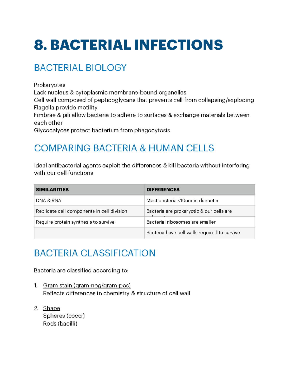 BIOL 2192 Module 8 - 8. BACTERIAL INFECTIONS BACTERIAL BIOLOGY ...