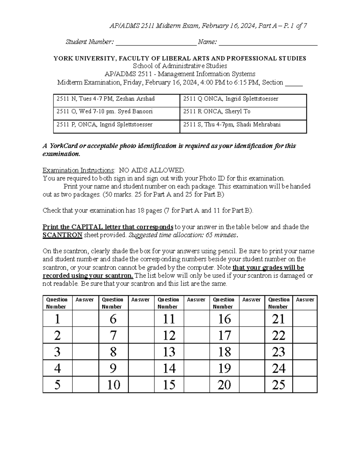 2511 MT Mn Wi 24 A MCQ - pratice material - Student Number ...